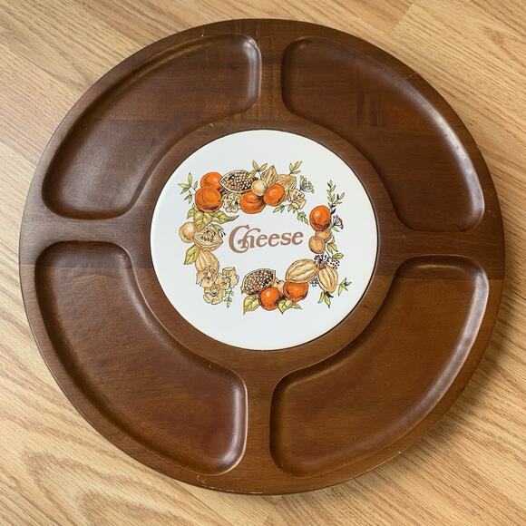 Milbern | Kitchen | Vintage Milbern Wooden Cheese Board Lazy Susan ...